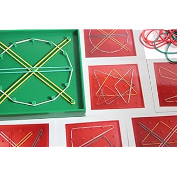 Amazon.com: Geoboard with Geometric Shape Pattern Cards - Matching ...