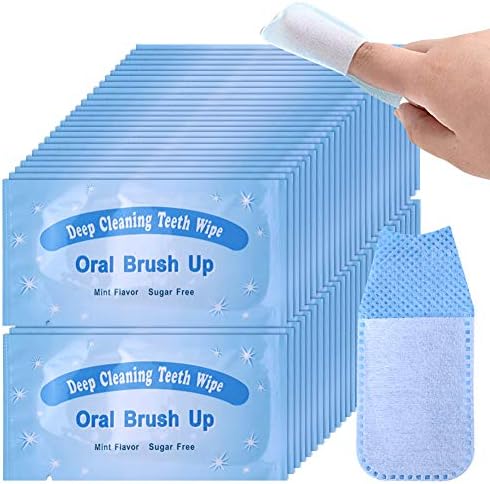 UNIQUE2U 50pcs Textured Disposable Teeth Wipes Finger Brush Oral Clean ...