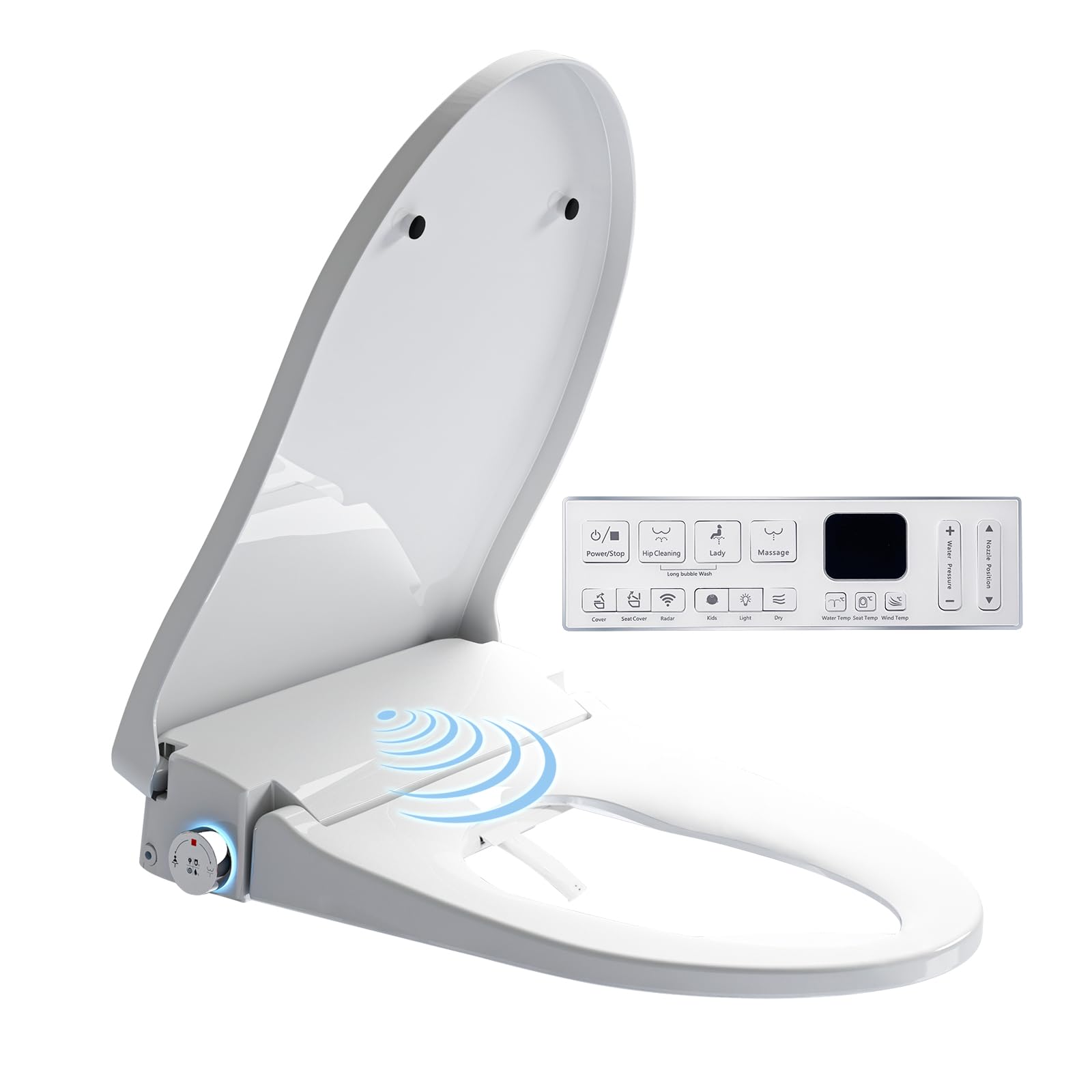 Electric Heated Bidet Toilet Seat, Auto Open & Close Lid, Thermostatic ...