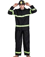 Amazon.com: Dressup America Adult Fire Fighter Costume: Clothing