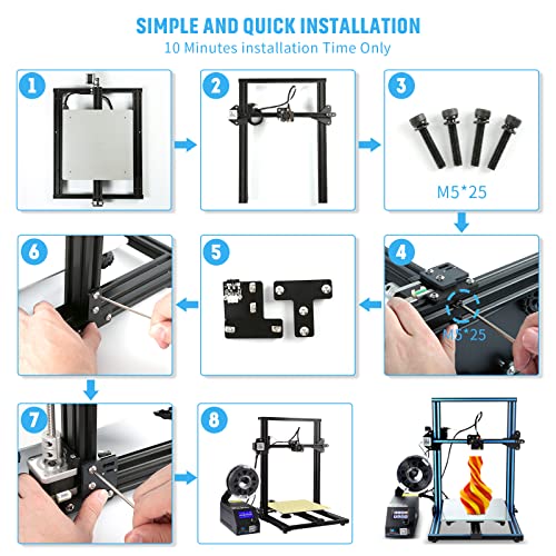 Creality 3D CR-10 Large FDM 3D Printer All Metal Frame 12x12x15.5 Inch ...