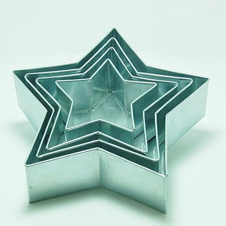 Amazon.com: Star Shape Cake Baking Pans By Euro Tins 6" 8" 10" 12" (3 ...