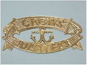 Amazon.com: Brass Crew's Quarters Door Sign - Nautical Brass Signs ...