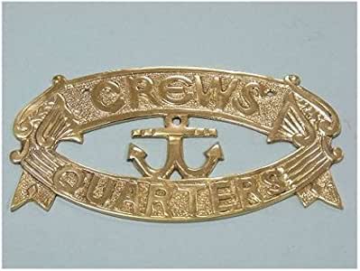Amazon.com: Brass Crew's Quarters Door Sign - Nautical Brass Signs ...