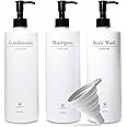 Amazon.com: Ladali Shampoo and Conditioner Dispenser,16.9oz, Set of 3 Luxury Refillable Bottles ...
