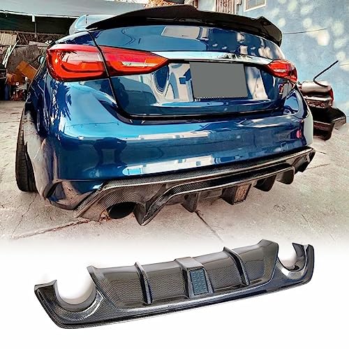 Carbon Fiber Rear Bumper Diffuder Fits for Infiniti Q50 Q50S Base and ...