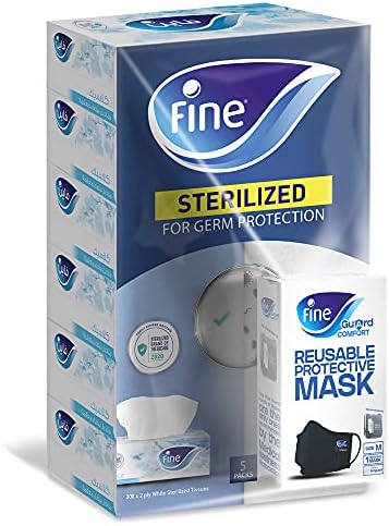 Fine Bundle, Sterilized Facial Tissues, Classic, 200-2 Ply, Pack Of 5 ...