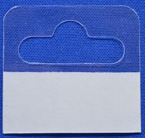50 Sticky Euro Hook Slot Hang Hanging Retail Tabs 46mm x 43mm with ...
