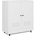 Amazon.com: JINKUR Metal Storage Cabinet with 2 Doors and Adjustable ...