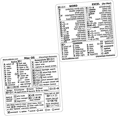 SYNERLOGIC Mac OS (M1+Intel) + Word/Excel (for Mac) Quick Reference Guide Keyboard Shortcut ...