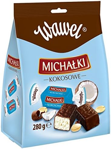 WAWEL Michalki Zamkowe Kokosowe 280g chocolate squares candies with ...