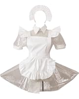 Gocebaby Abschließbar Sissy Dienstmädchen Transparent PVC Kleid Uniform ...