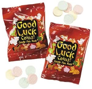 Amazon.com: Chinese Good Luck Coin Hard Candy Fun Packs - Chinese New ...
