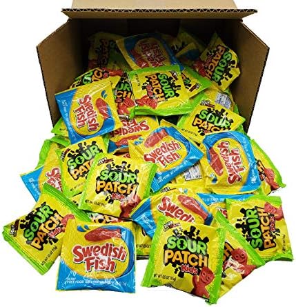 Sour Patch Kids, Swedish Fish, Fun size Candy Mix, Treat Size Bags, (2 ...