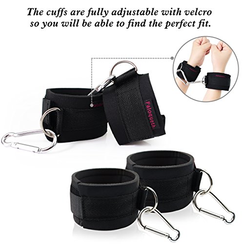 Bondage Restraints Kit with Adjustable Straps Padded Wrist Ankle Cuffs ...
