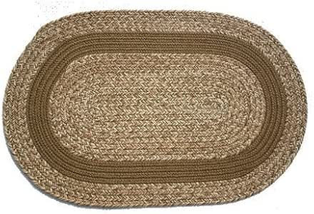 Amazon.com: Oval Braided Rug (3'x5'): Brown Tweed - Brown Band: Kitchen ...