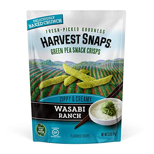 Harvest Snaps Green Pea Snack Crisps Wasabi Ranch, 3.3 oz (Pack of 4 ...