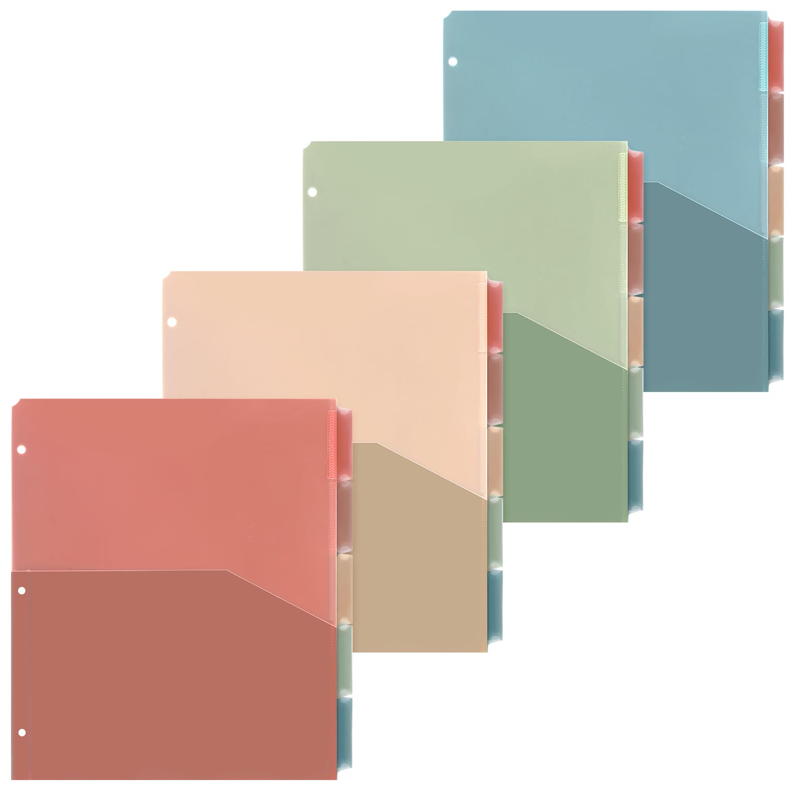 Janlaugh 4 Sets 5 Tab Plastic Binder Dividers Plastic Index with ...