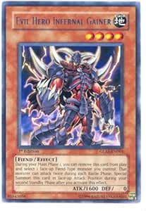 Amazon.com: Yu-Gi-Oh! - Evil Hero Infernal Gainer (GLAS-EN004 ...