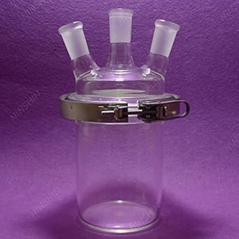 1000mL 24/ 40 3-Neck, Glass Cylinder Reactor, 1 Litre Flat Bottom ...