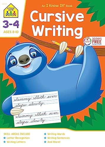 School Zone - Cursive Writing Workbook - 64 Pages, Ages 8 to 10, 3rd ...