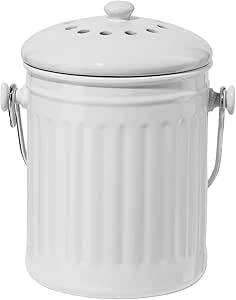 Amazon.com: Oggi Ceramic Countertop Compost Pail with Charcoal Filter ...