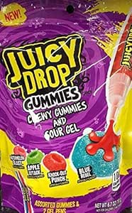 Amazon.com : Juicy Drop Gummies Chewy Gummies & Sour Gel NET WT. 6.7 OZ ...