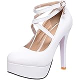 ElegantPark EP11085-PF Femme bout Ronde Plate-Forme De Haut Talon Zip ...