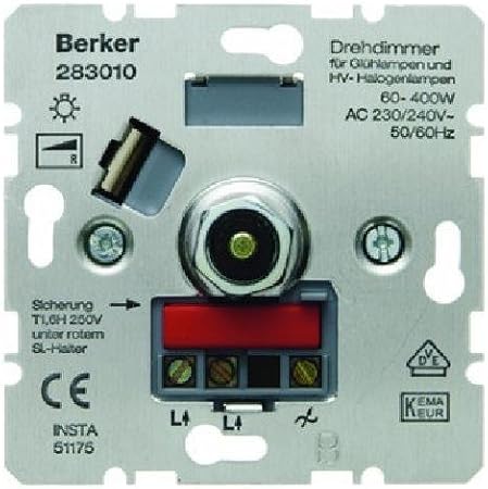 Hager – Incandescent Push-Button Dimmer Switch Rotary 60 – 400 W ...