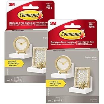 Amazon.com: Command Display Ledges, Slate, 2-Ledges, 8-Medium Foam ...