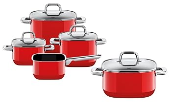 Topf-Set Topfset Töpfe 5tlg. mit Deckel Quadro red/rot - Silit: Amazon ...