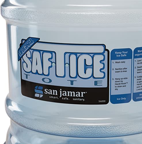 San Jamar Saf-T-Ice Plastic Ice Tote, Ice Bucket with Drying and ...