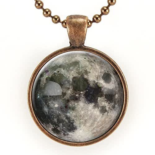 Amazon.com: Full Moon Necklace Astronomy Jewelry Gifts, Science Space ...