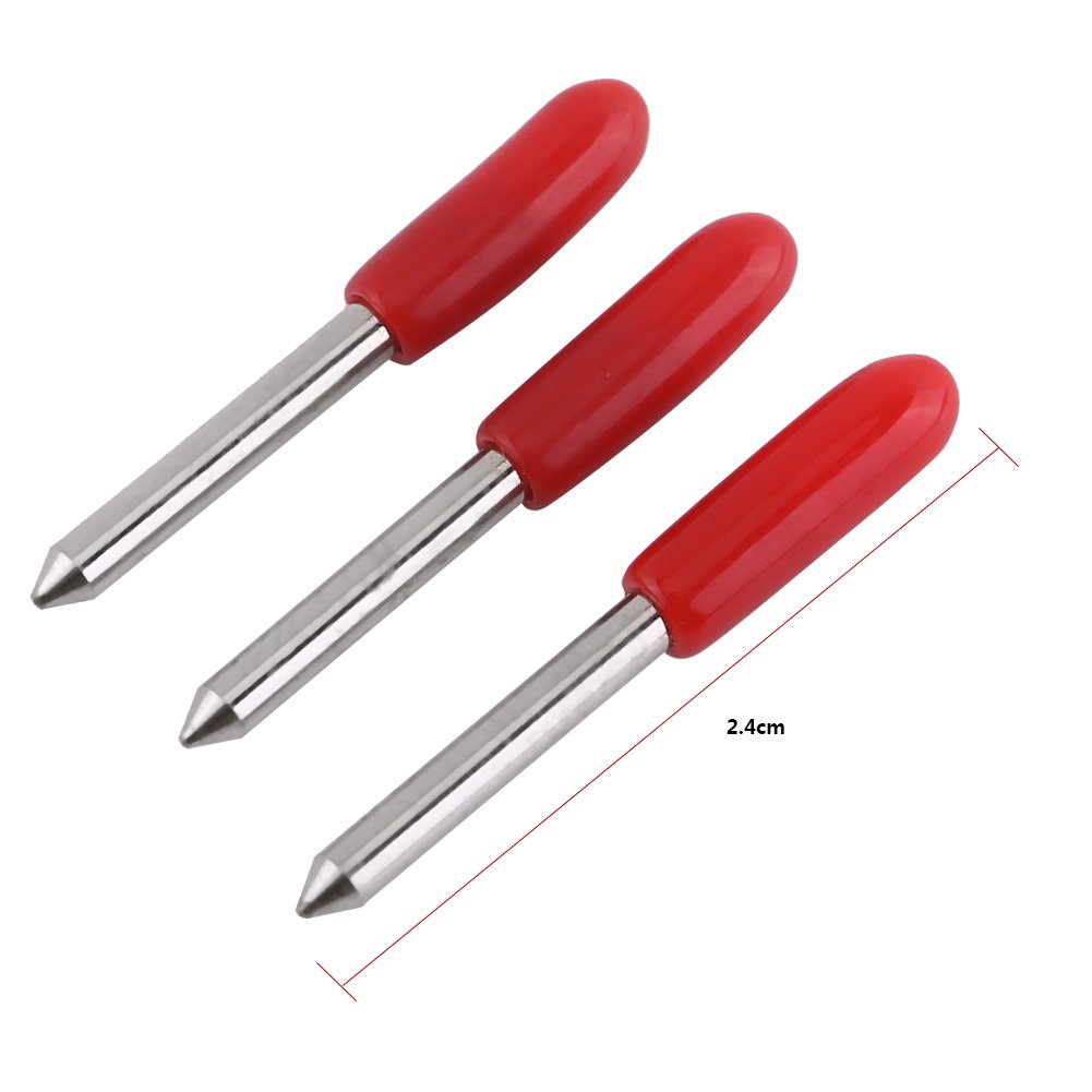 15Pcs 45 Degree Plotter Cutter Blades Red Cap Cemented Carbide Roland ...