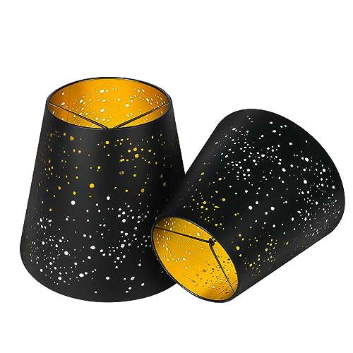 Embossed Starry Metal Small Lampshade with Clamping Design Fits ...