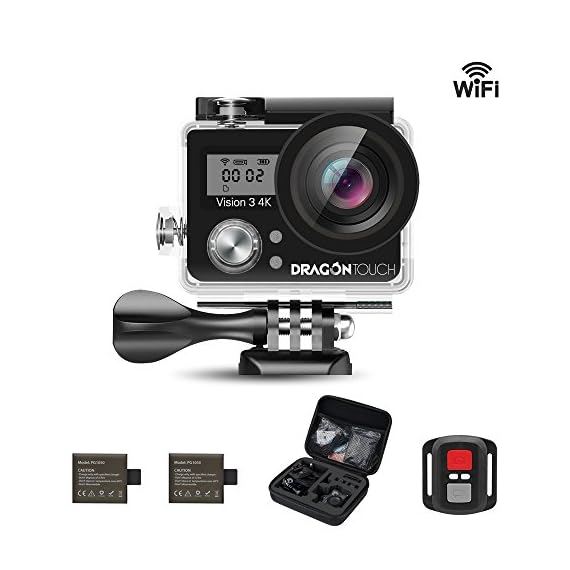 Dragon Touch Vision 3 4K Sports Action Camera Ultra HD 30m Underwater ...