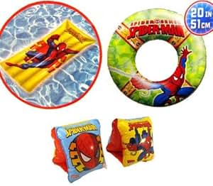 Amazon.com: Spiderman Beach Fun Swimming Set Pool Toys - Swim Ring, Arm ...