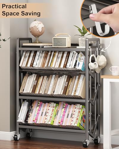 2 Tier All-Metal Rolling File Cart With Locking Wheels, Lightweight But ...