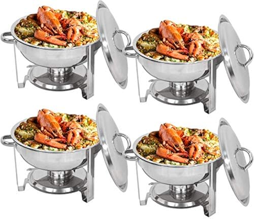 SUPER DEAL Full Size Round Chafing Dish 5 Quart Stainless Steel Tray ...