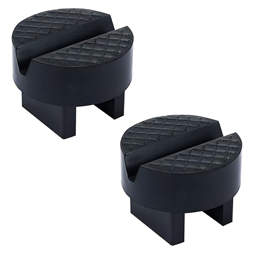 2pcs Jack Stand Pads for Axle Stands, Rubber Block Slotted Frame Rail ...