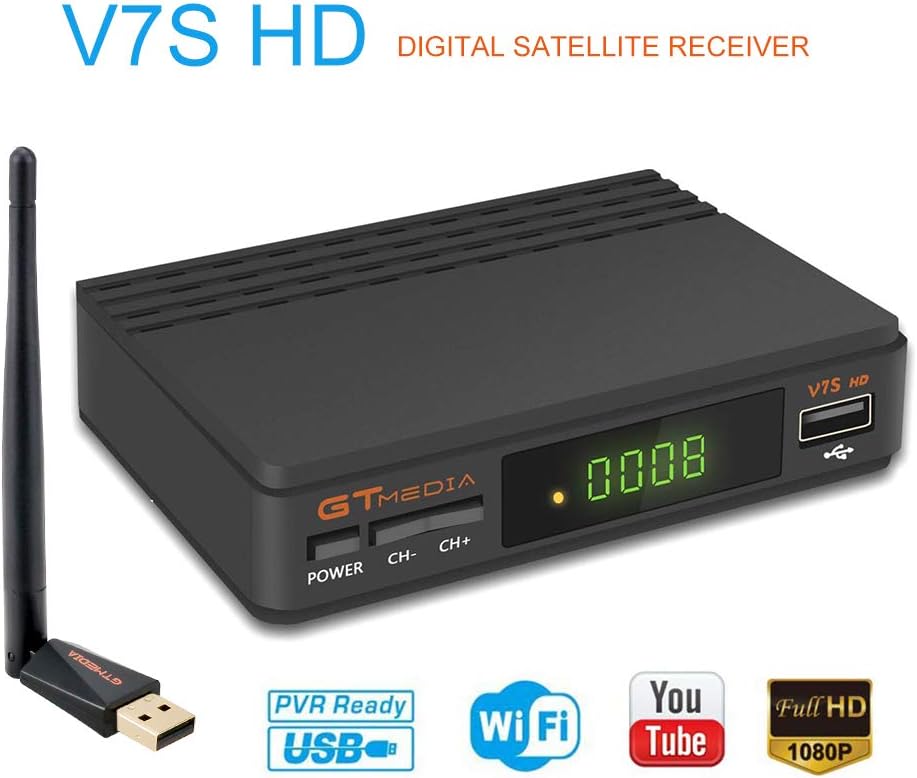 GT Media V7s HD DVB-S2 Décodeur de Récepteur Satellite Freesat V7 HD ...