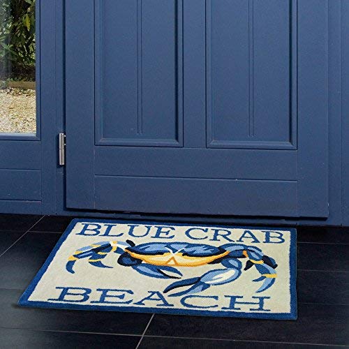 Homefires Accents Blue Crab Beach Indoor Rug, 22-Inch by 34-Inch - The ...
