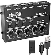Amazon.com: Moukey Ultra Low-Noise 4-Channel Line Mixer for Sub-Mixing, DC 5V 4-Stereo Mini ...