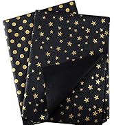 Amazon.com: 30 Sheets Black Gold Polka Dot Tissue Paper Bulk,20" x 28 ...