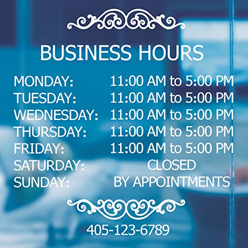 LOKAUS Professional Business Hours Sign Sticker Kit, 20 Inches ...
