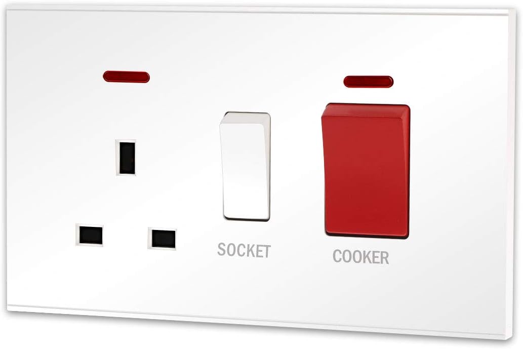 Double Pole Switched Cooker Control Unit with Power Indicator and ...