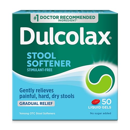 Dulcolax Stool Softener Laxative Liquid Gel Capsules, Gentle ...