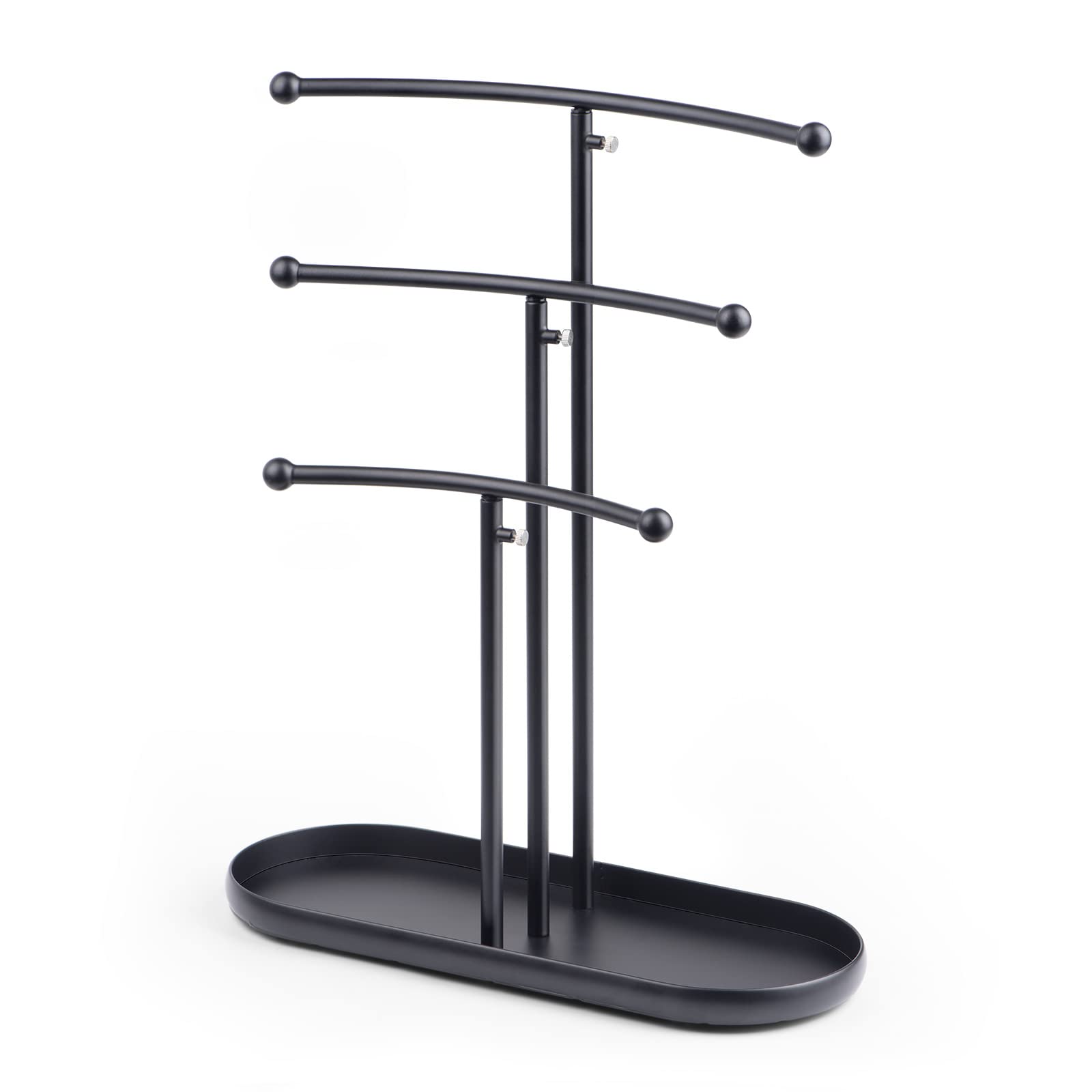 SZQINJI Jewelry Stand Organizer, Metal Jewelry Tree Holder 3-Tier ...