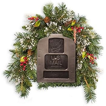 Amazon.com: Floral Home Decor Burgundy Holiday Mailbox Swag - Christmas ...