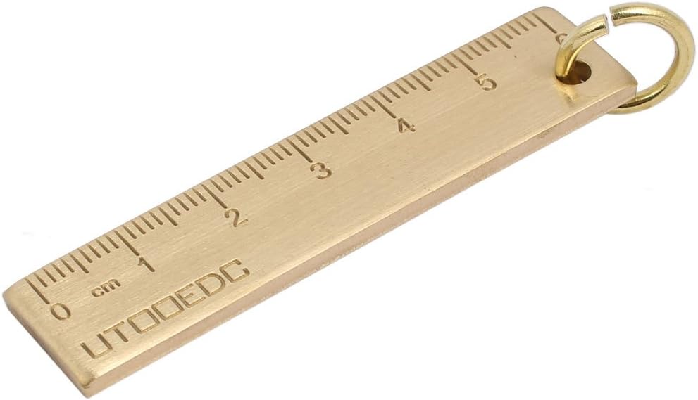Amazon.com: uxcell Portable Measuring EDC Tool Brass 6cm Scale Small ...